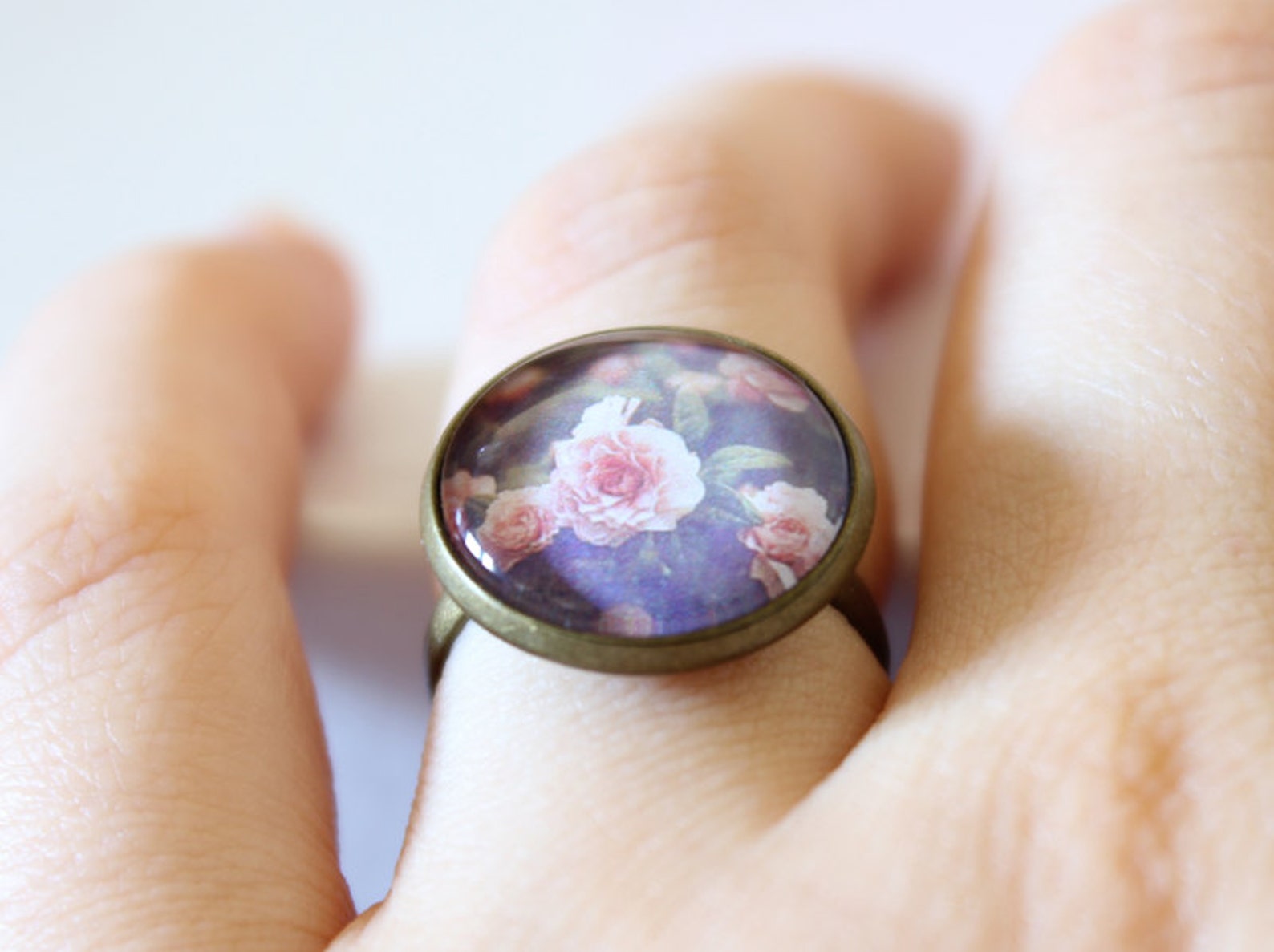 Retro Rose Ring Retro Rose Rose Ring Pink Rose Ring | Etsy