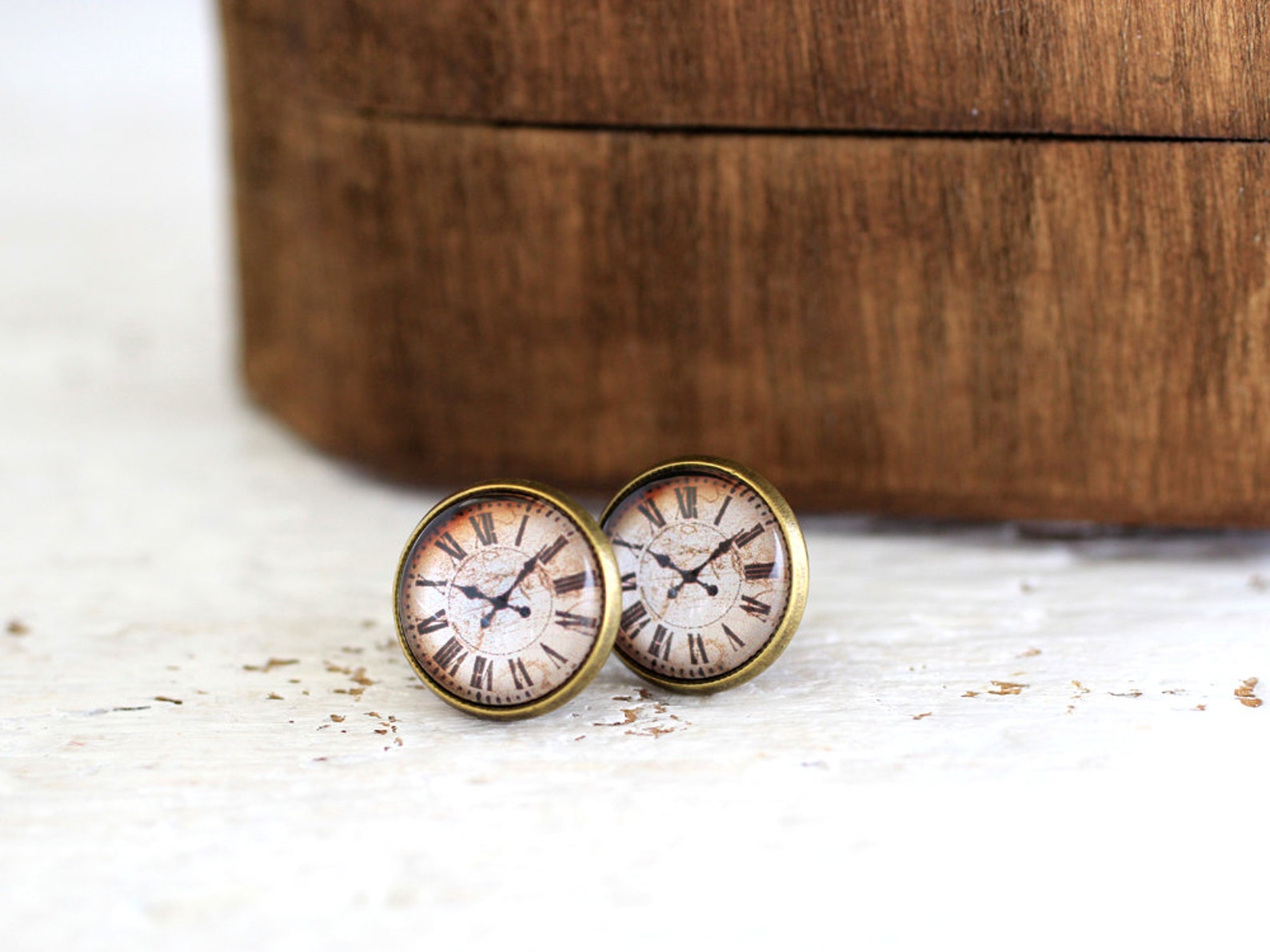 Clock Earrings Clock Studs Retro Clock Earrings Clock - Etsy