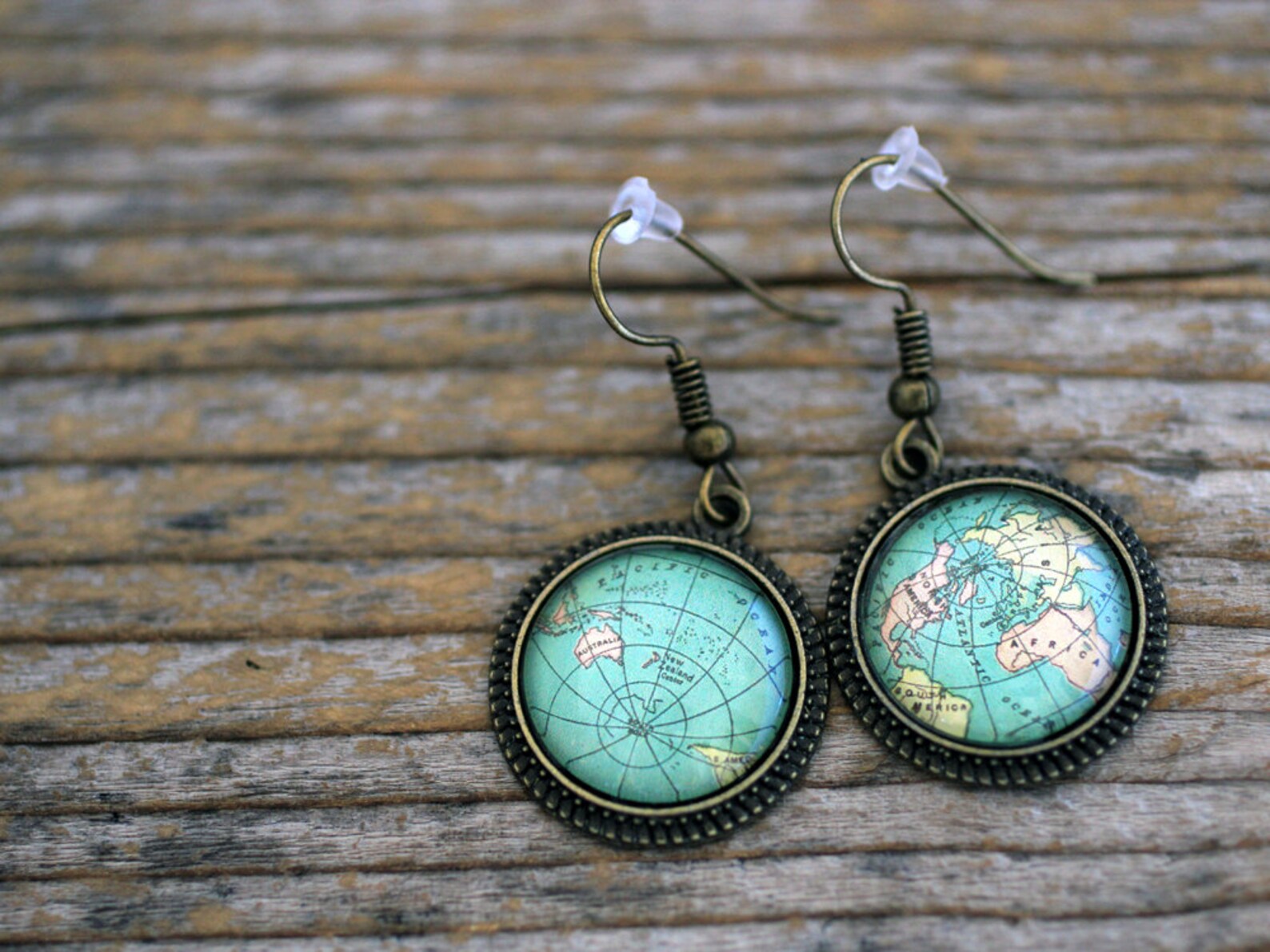 Retro World Map Earrings Globe Earrings World Map Earrings - Etsy