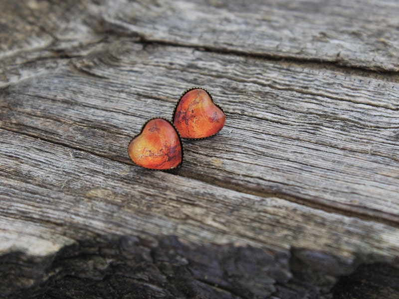 Mars Planet Mars Earrings Heart Shaped Planet Earrings | Etsy