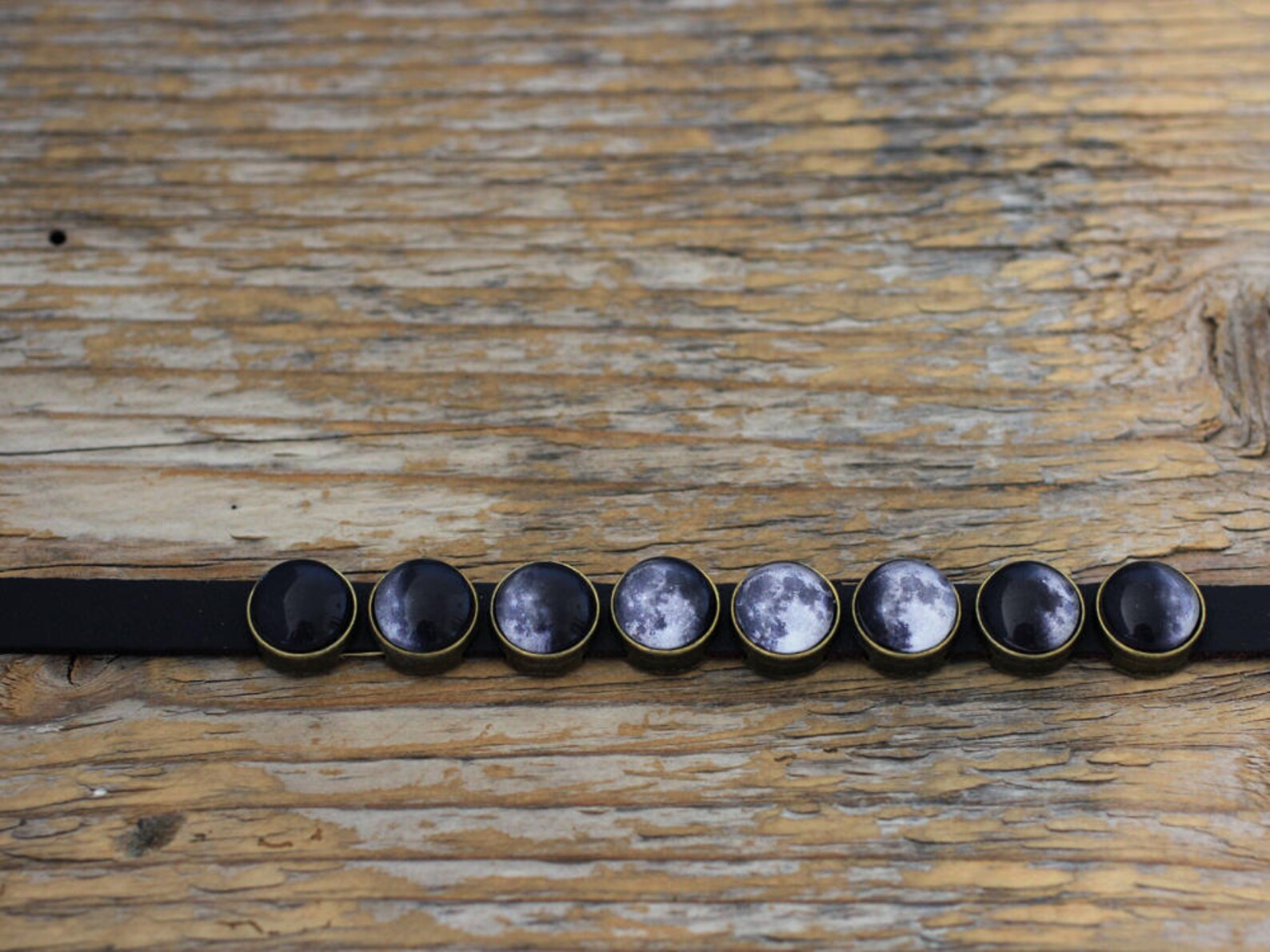 Moon Phases Bracelet Leather Moon Bracelet Cuff Moon | Etsy