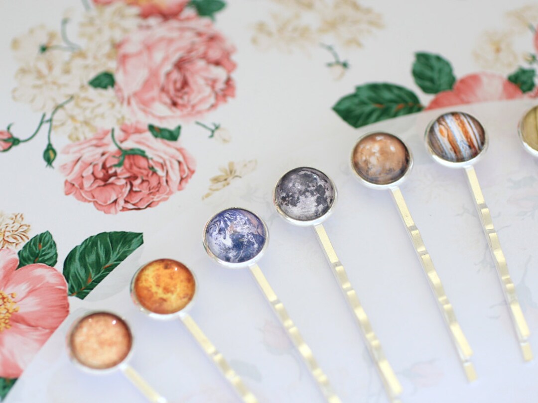 Solar System Hairpins, Planet Hairpins, Planet Bobby Pin, Space Bobby ...