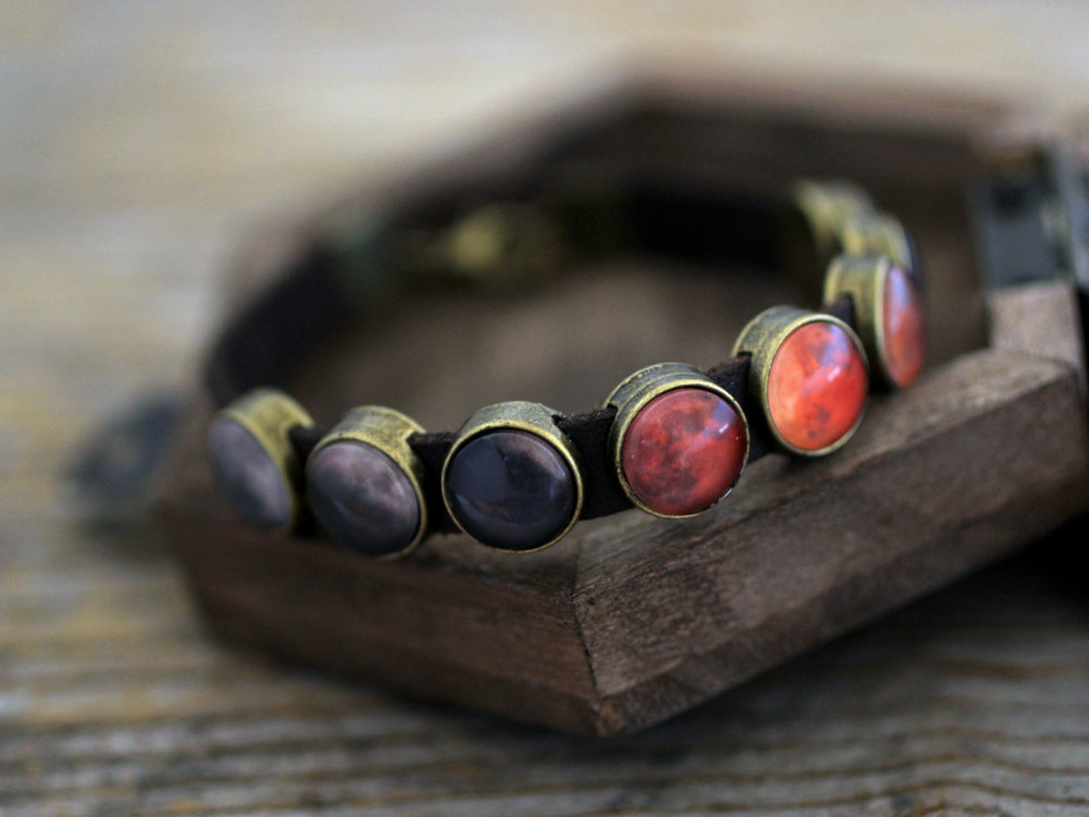 Moon Bracelet Lunar Eclipse Bracelet Moon Phases Bracelet | Etsy