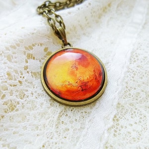Mars Necklace, Mars, Solar System Necklace, Planet Necklace, the Red ...