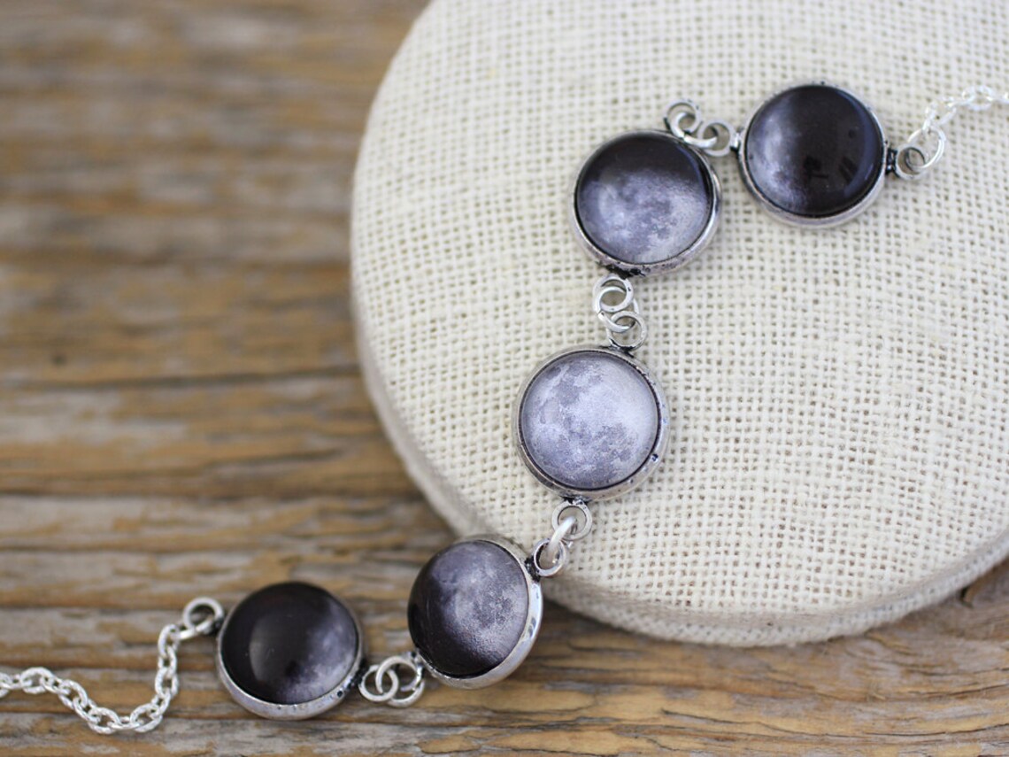 Moon Phase Bracelet Moon Phases Solar System Bracelet Moon - Etsy