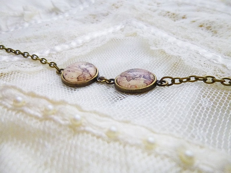 Retro World Map Bracelet Continents Bracelet Map Earth Map | Etsy