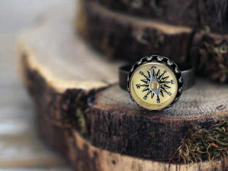 Compass Ring Compass Jewelry Functioning Compass Ring - Etsy