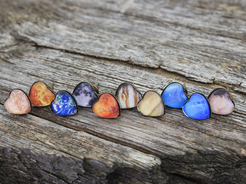Mars Planet Mars Earrings Heart Shaped Planet Earrings - Etsy