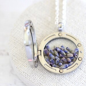 Lavender Necklace, Lavender Locket, Real Lavender, Dried Lavender, Real ...