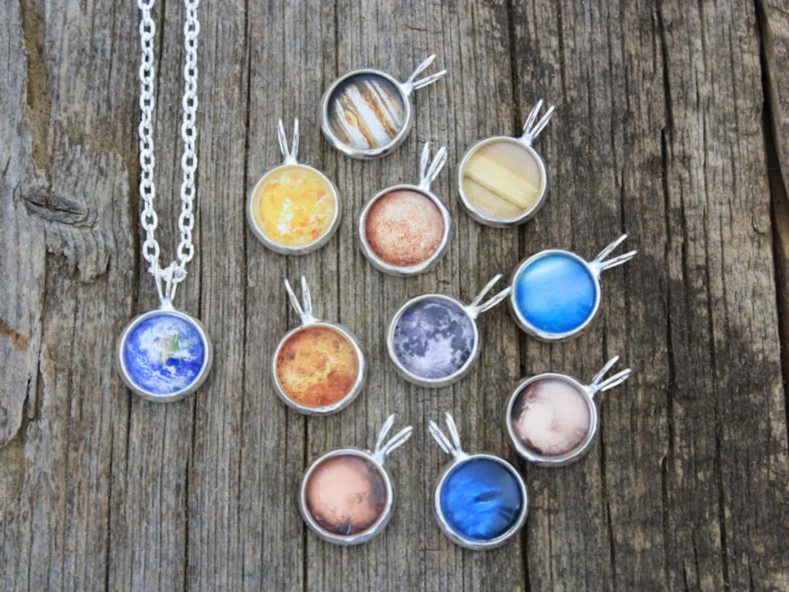Tiny Planet Necklace Planet Necklace Earth Necklace - Etsy