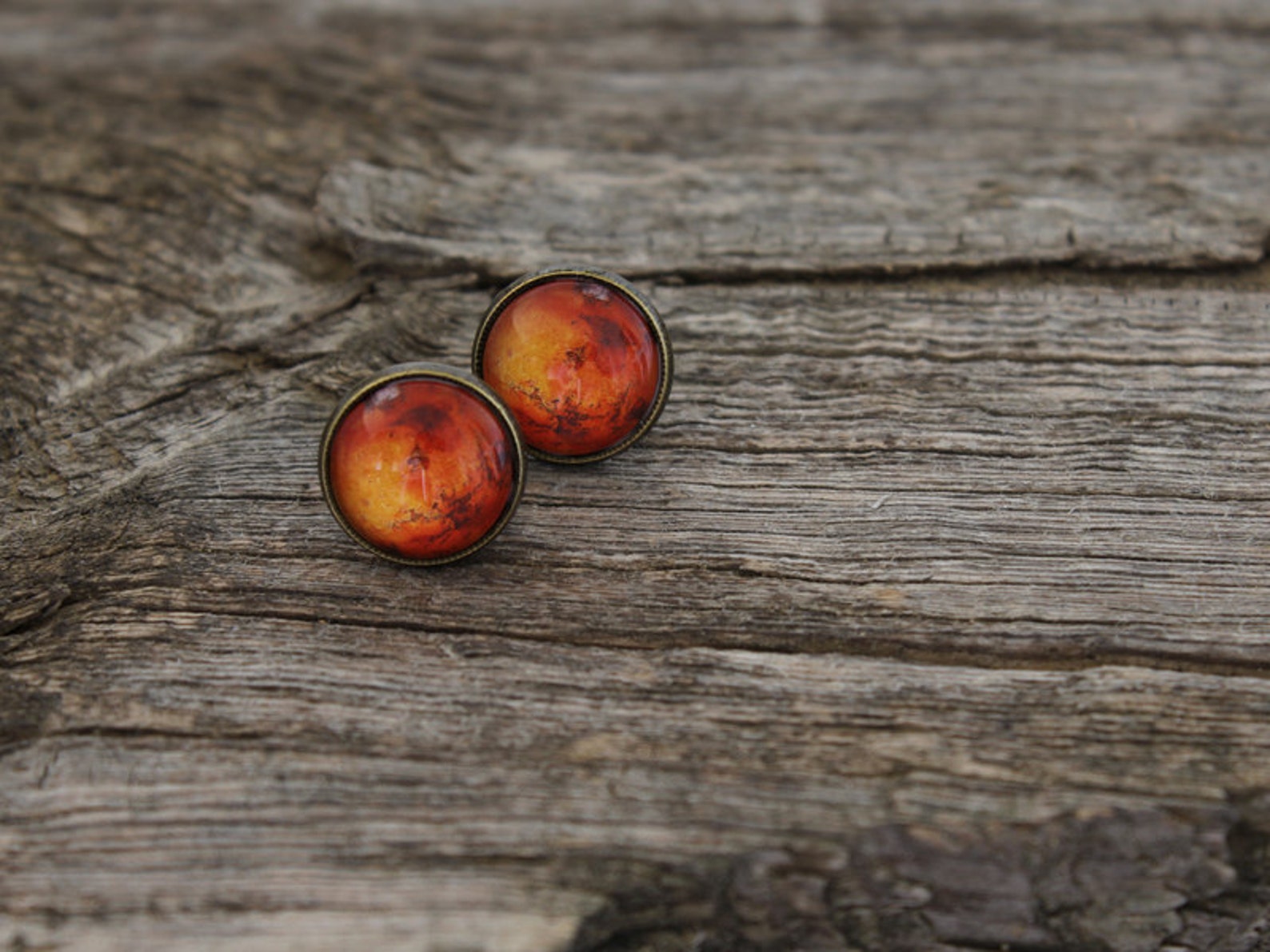 Mars Earrings Mars Studs Solar System Earrings Planet - Etsy