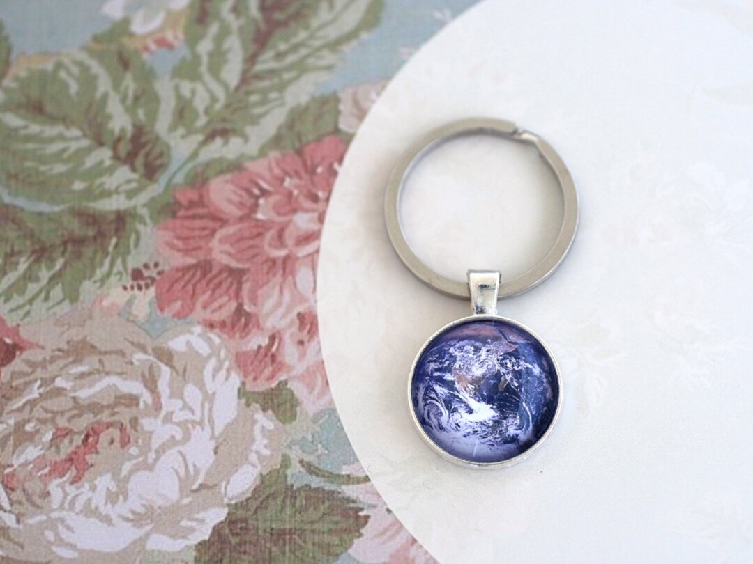 Earth, Earth Keychain, Planet Earth Key, Space Keychain, Space, Galaxy ...