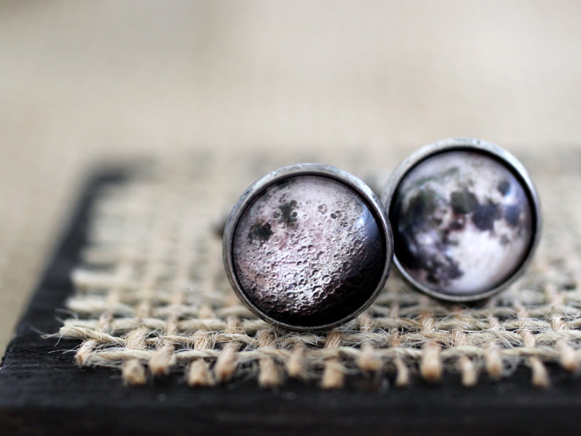 Moon Cufflinks Moon Cuff Links Moon Near and Far Side Space | Etsy