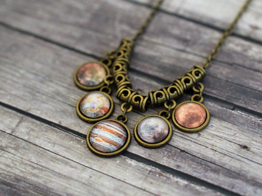 Jupiter Necklace, Galilean Moons Necklace, Jupiter Moons Necklace ...