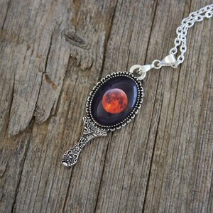 Lunar Eclipse Necklace, Red Moon Necklace, Moon Necklace, Lunar Eclipse ...