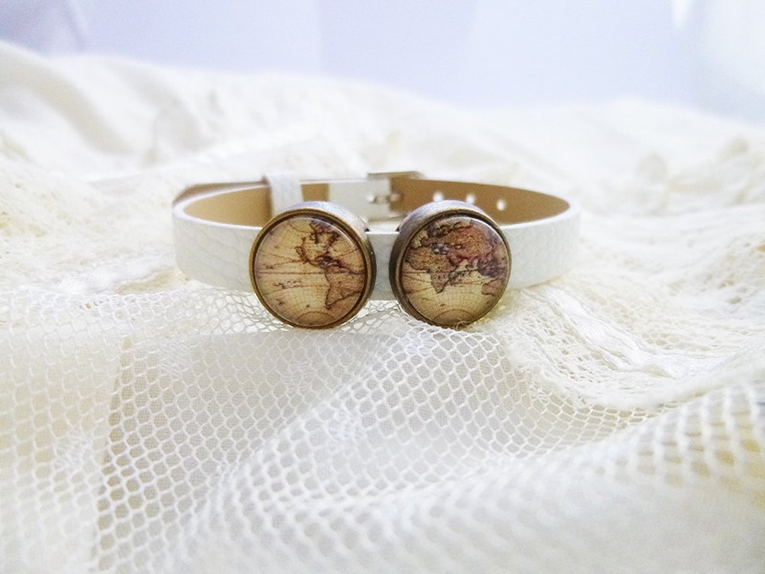 Retro Map Bracelet, Map Bracelet, Retro World Map, Retro World Map ...