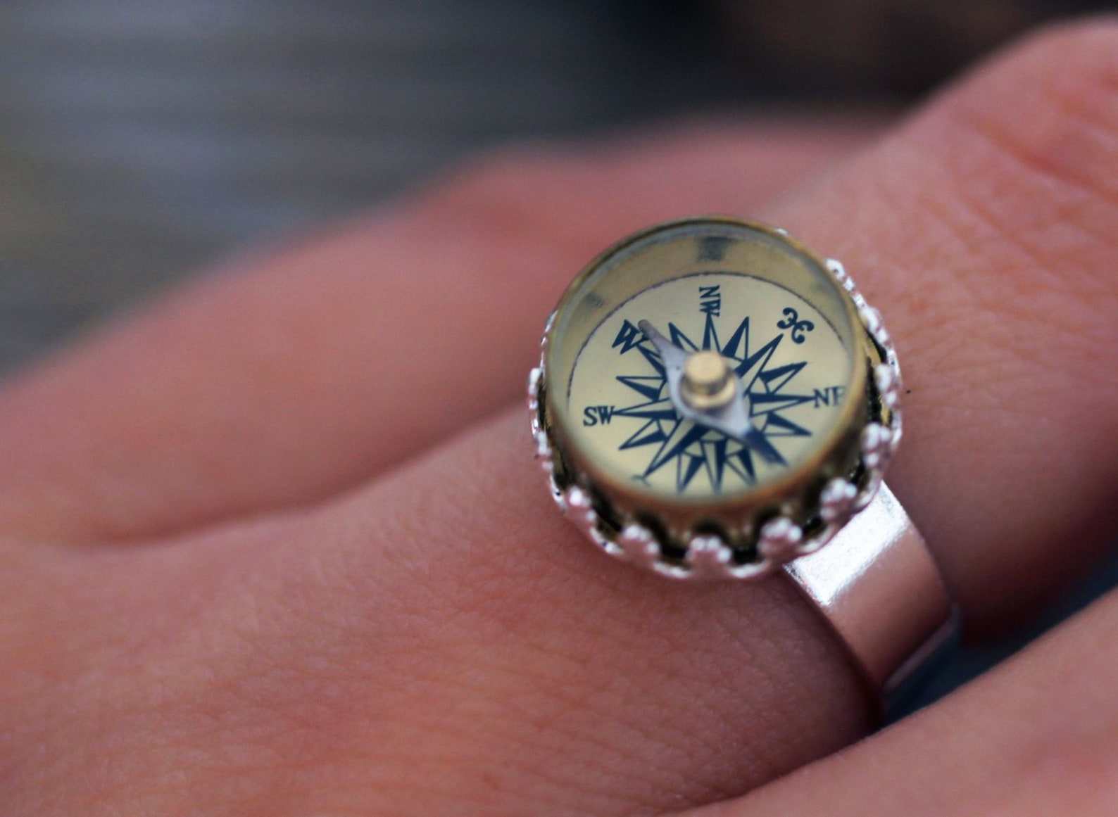 Compass Ring Compass Jewelry Functioning Compass Ring - Etsy