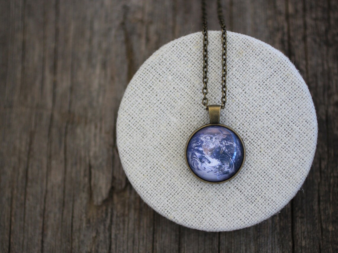 Planet Earth Necklace Earth Necklace Earth Pendant Planet | Etsy