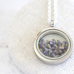 Lavender Necklace, Lavender Locket, Real Lavender, Dried Lavender, Real ...