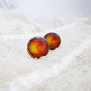Mars Earrings, Mars Studs, Solar System Earrings, Planet Earrings ...