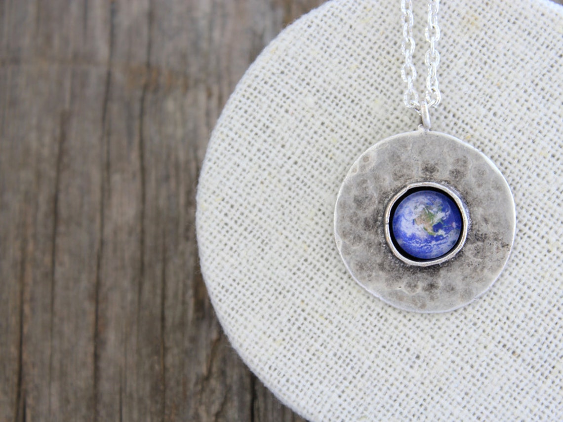 Earth Earth Necklace Earth Jewelry Space Space Jewelry | Etsy
