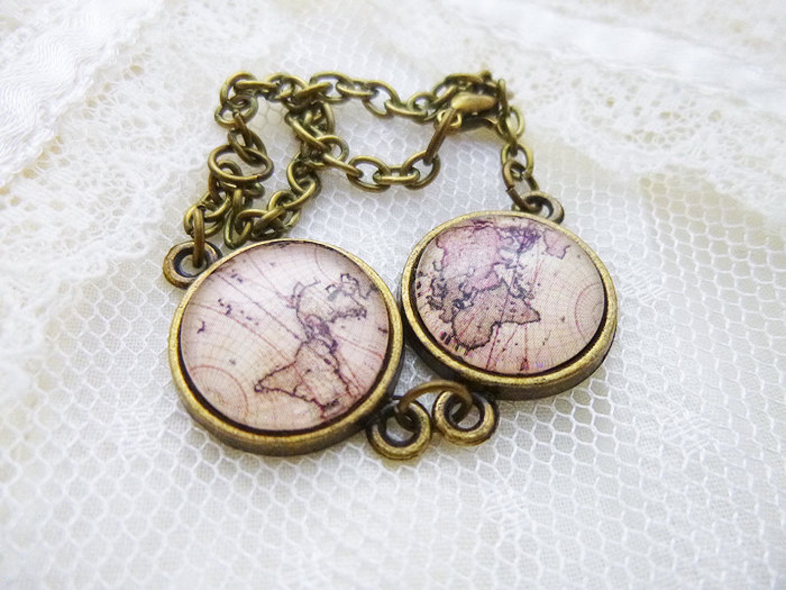 Retro World Map Bracelet Continents Bracelet Map Earth Map | Etsy