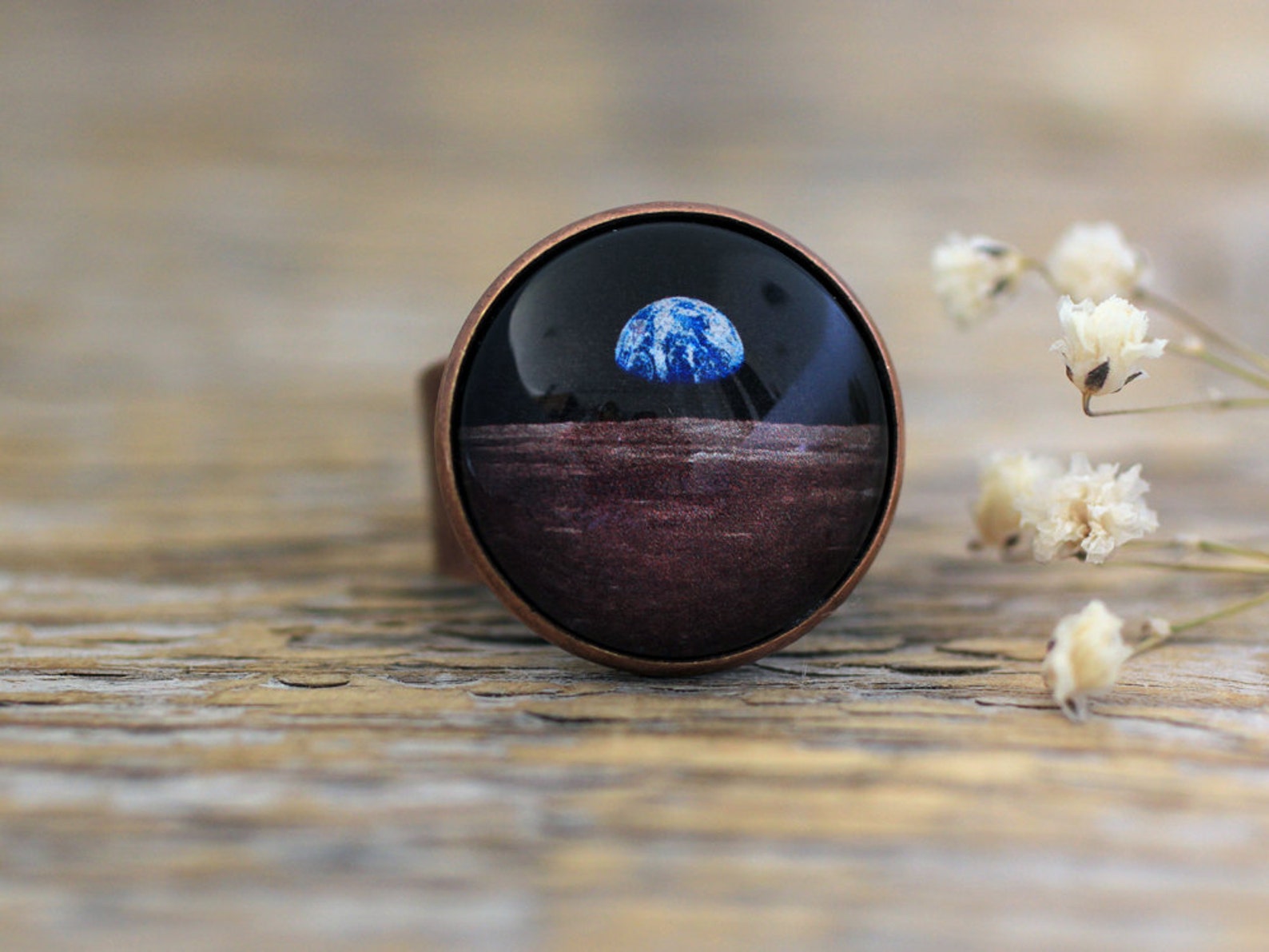 Earth From Moon Earth Seen From the Moon Earth Ring Rising - Etsy