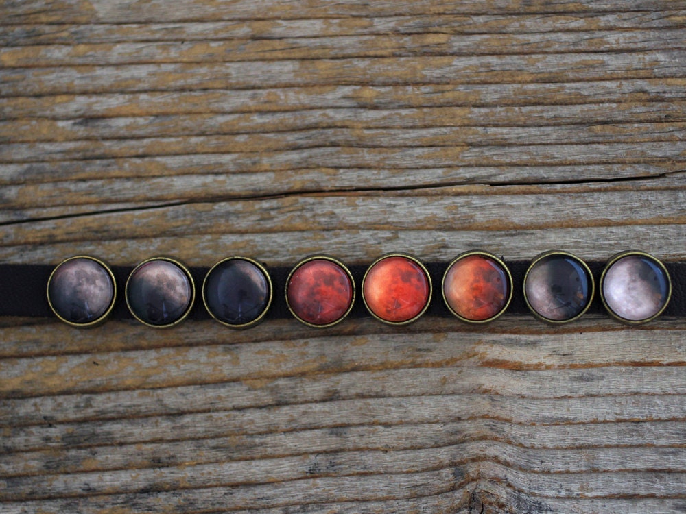 Moon Bracelet Lunar Eclipse Bracelet Moon Phases Bracelet | Etsy