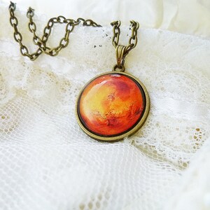 Mars Necklace, Mars, Solar System Necklace, Planet Necklace, the Red ...