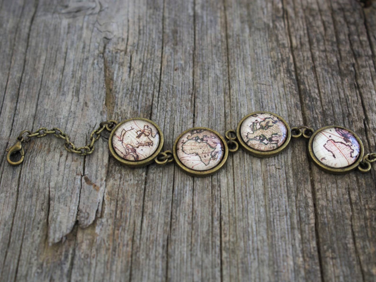 World Map Bracelet Map Bracelet World Map Retro Map - Etsy
