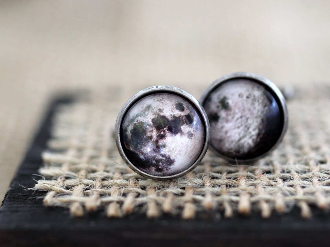 Moon Cufflinks Moon Cuff Links Moon Near and Far Side Space - Etsy