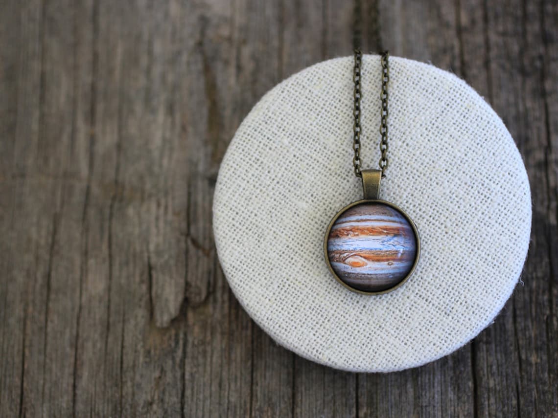Planet Jupiter Jupiter Necklace Jupiter Pendant Jupiter | Etsy
