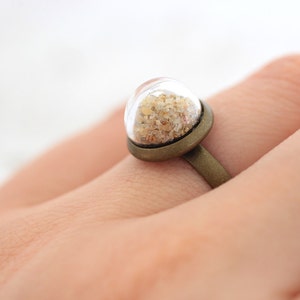 Beach Sand Ring, Floating Sand Ring, Sand Jewelry, Sand Ring, Golden ...