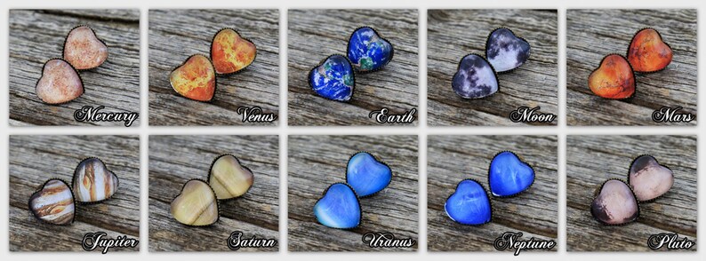 Mars Planet Mars Earrings Heart Shaped Planet Earrings - Etsy