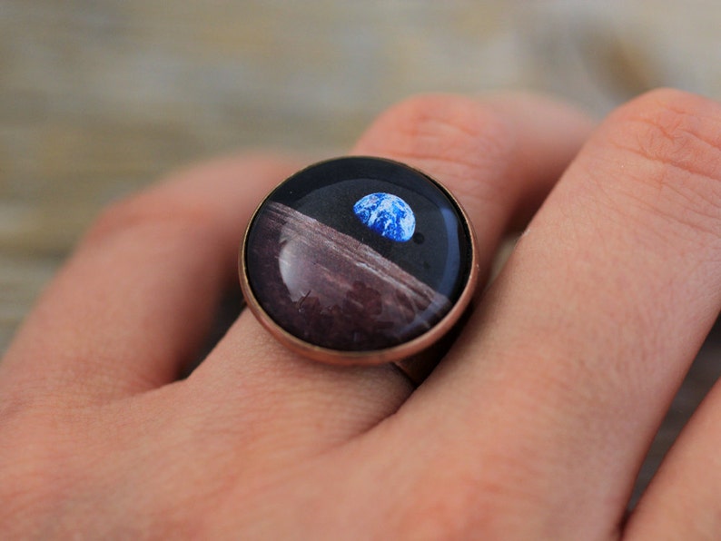 Earth From Moon Earth Seen From the Moon Earth Ring Rising - Etsy