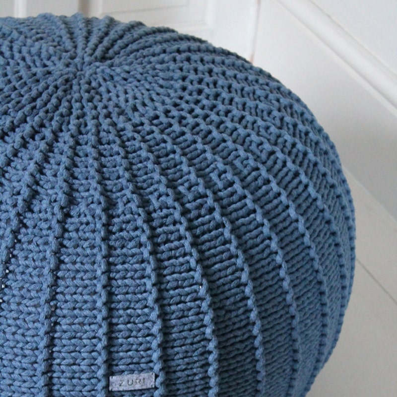 Blue Pouf - Etsy