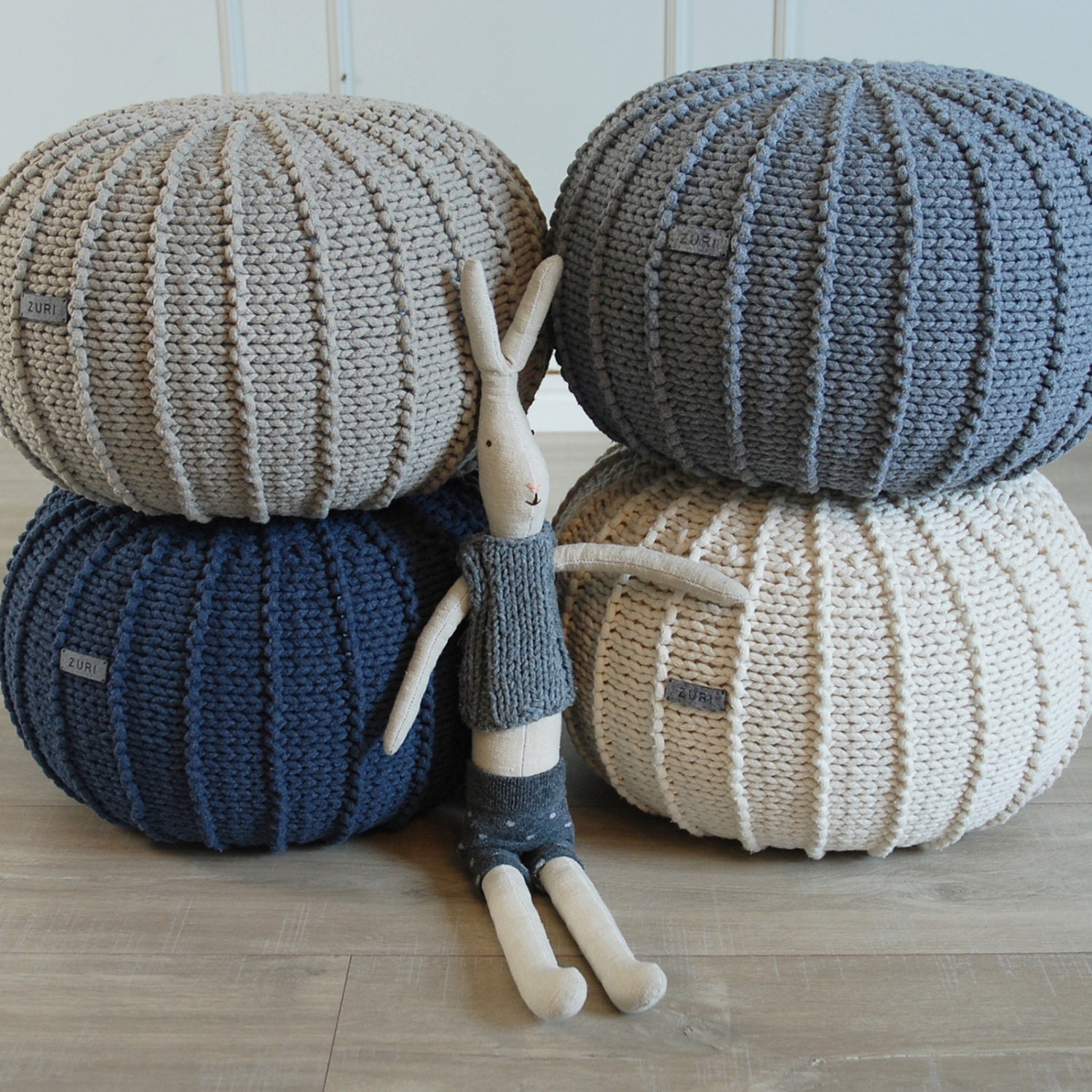 Cable knit pouf store