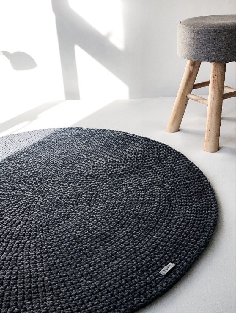 Round Neutral Rug Crochet Décor Neutral Rug Round Crochet - Etsy