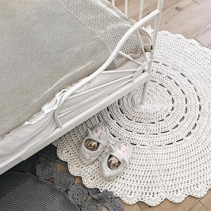 Round Nursery Rug Neutral Floral Nursery Décor Neutral Rug - Etsy