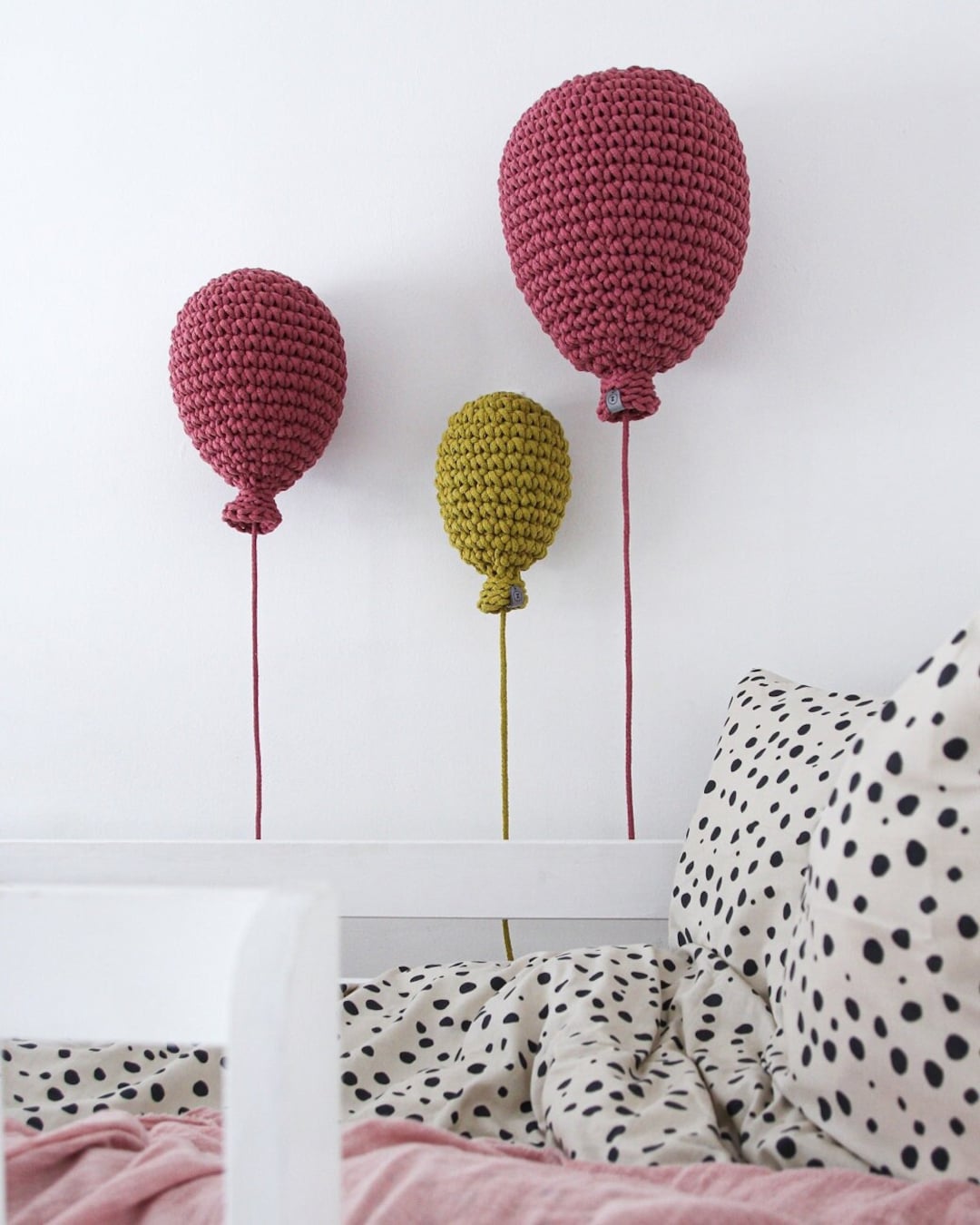 Set of 3 Crochet Balloons | Nursery Decoration, Baby Shower Gift - Etsy