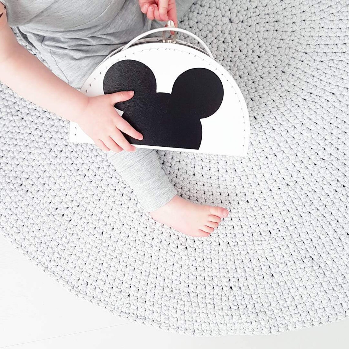 Crochet Round Nursery Rug Grey Crochet Rug Neutral Nursery - Etsy
