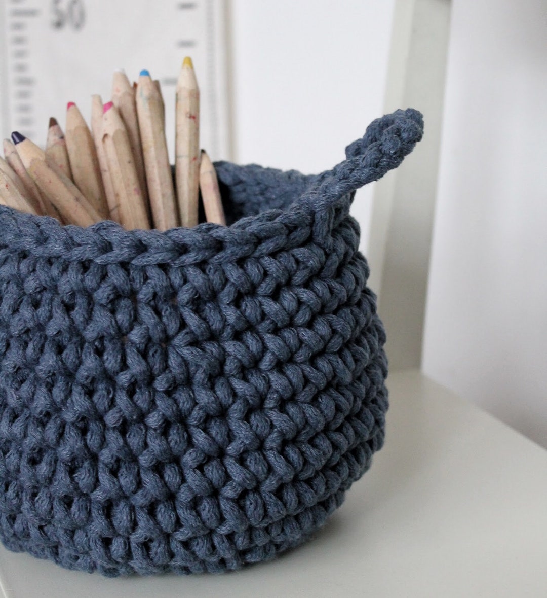 Crochet Storage Basket, Kids Storage Basket, Kids Organizer, Neutral ...