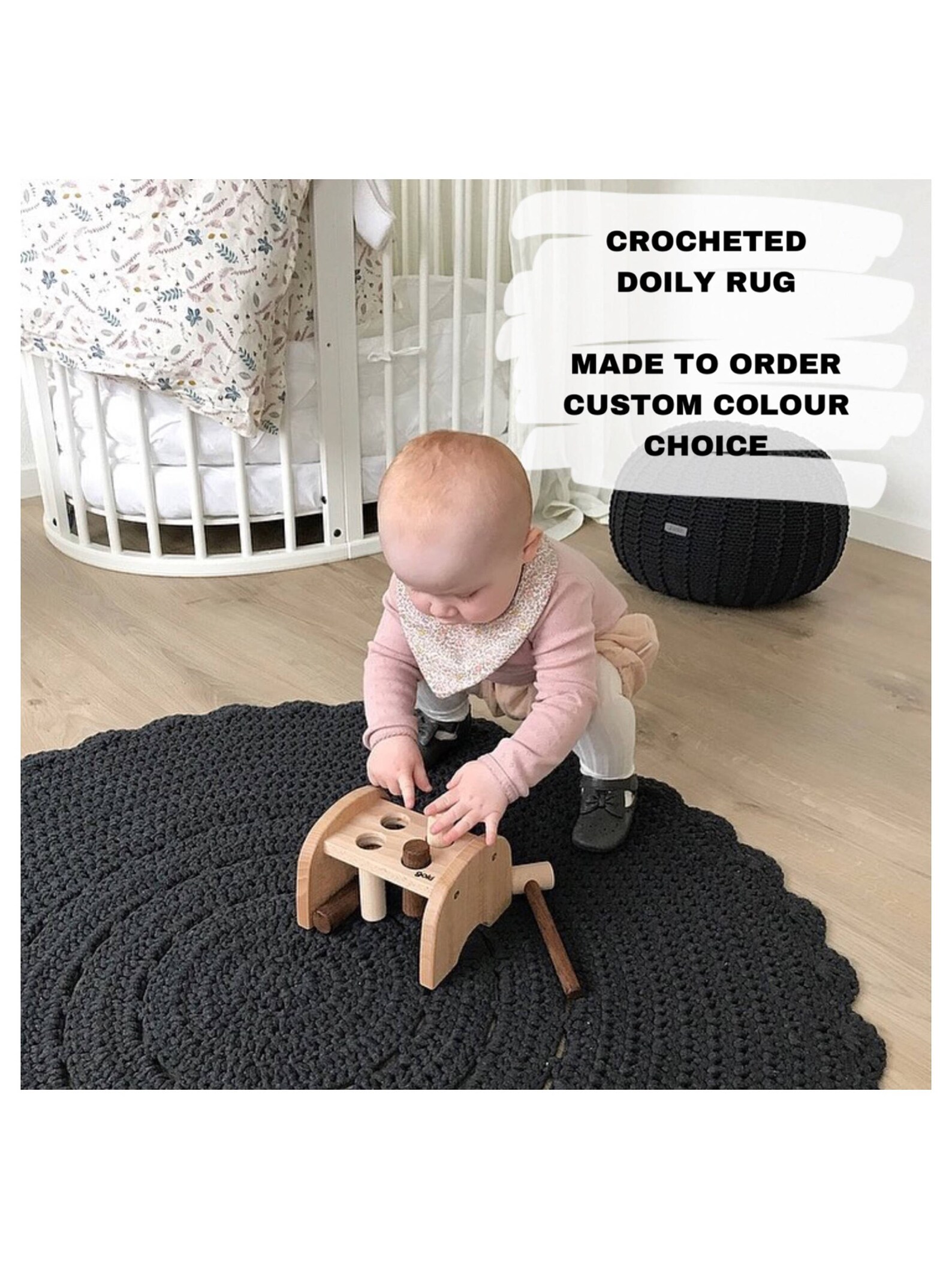 Round Nursery Rug Neutral Floral Nursery Décor Neutral Rug - Etsy