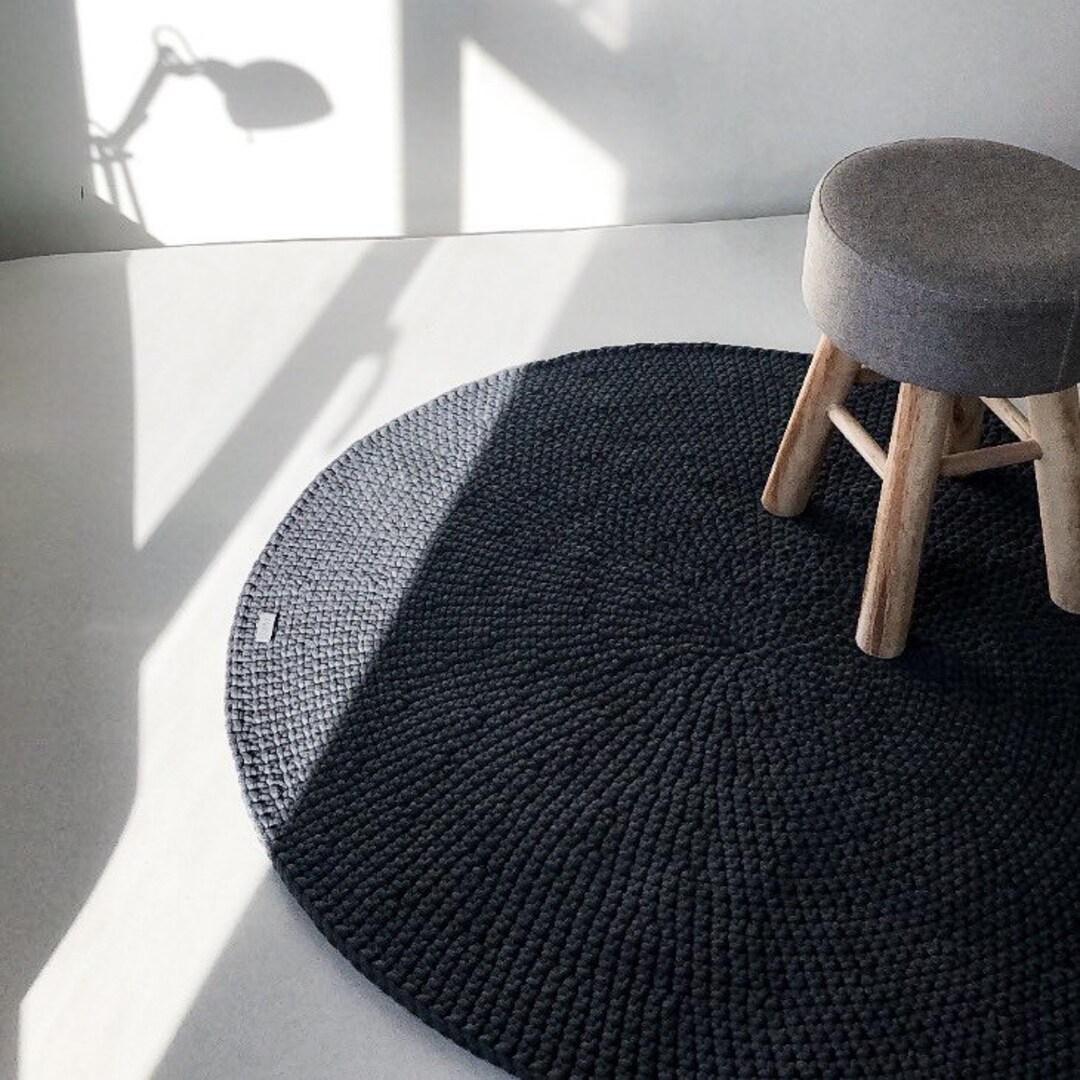 Round Neutral Rug, Crochet Décor Neutral Rug, Round Crochet Rug for ...