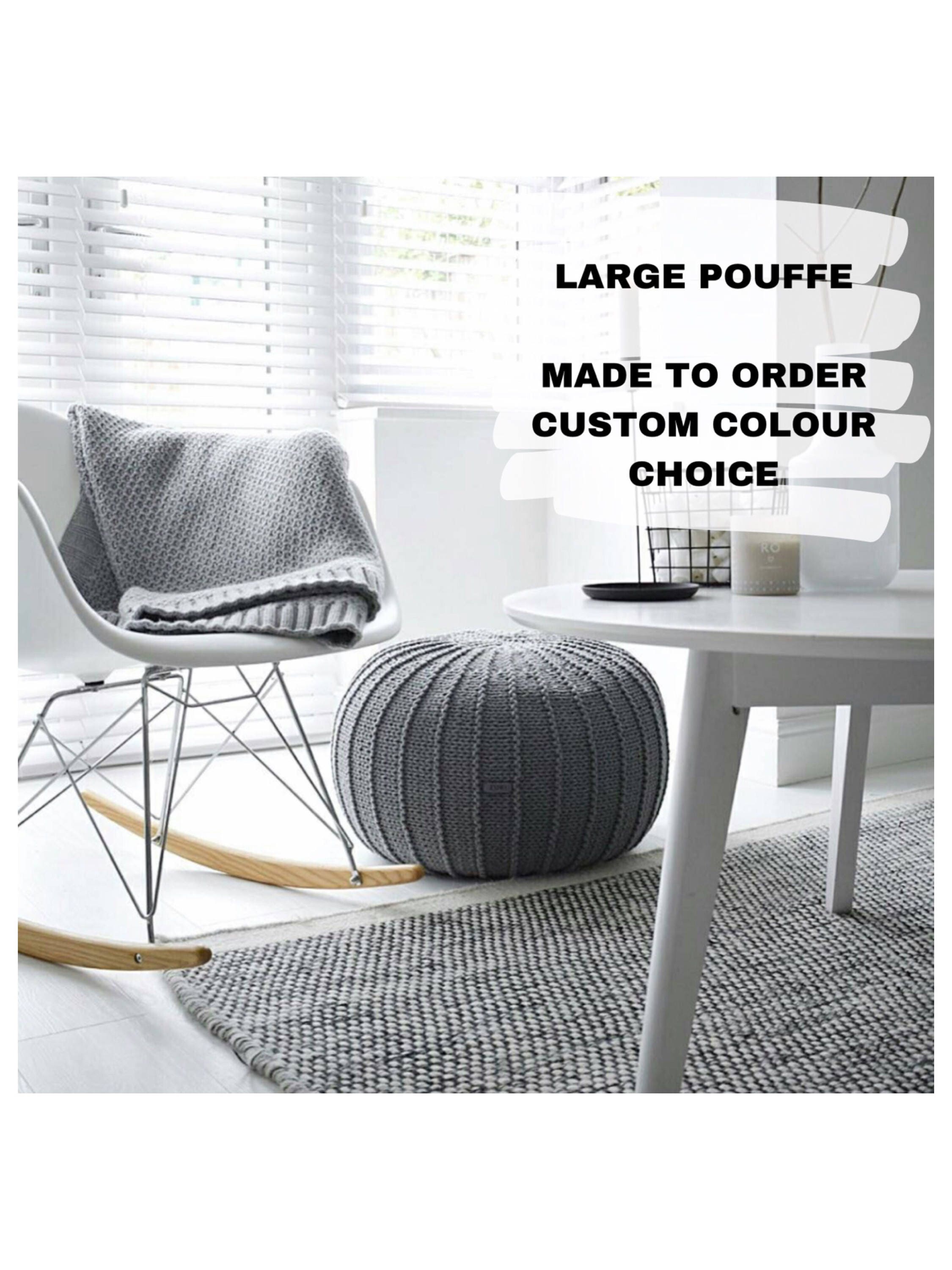 Knitted Footstool Pouf Large Knitted Pouf Ottoman Cozy Home Decor Knitted Pouffe Ottoman Knitted Bean Bag Chair Scandinavian Decor Etsy Canada