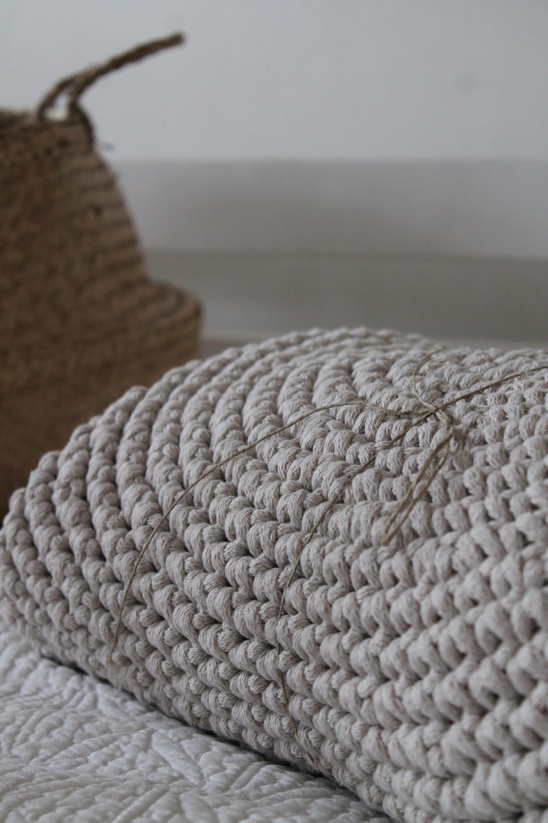 Crochet Round Rug Minimalist Rug Nursery Neutral Nursery | Etsy