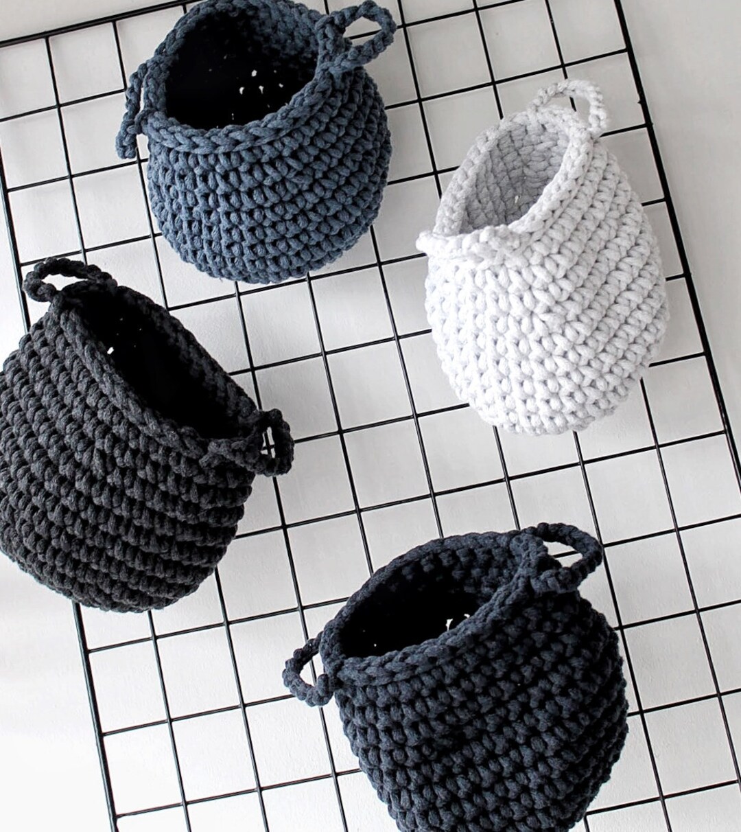 Small Crochet Basket, Kids Storage Basket, Bathroom Organizer ...
