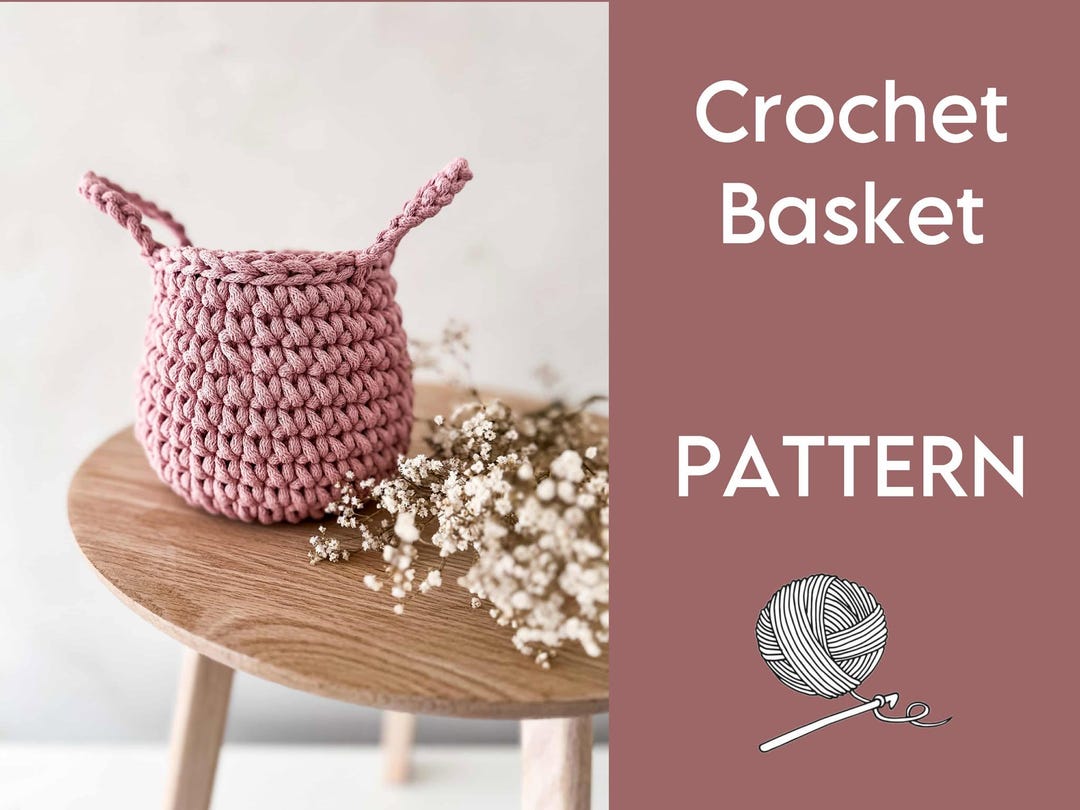 Crochet Pattern Small Basket, Crochet Basket Pattern, Crochet Home ...