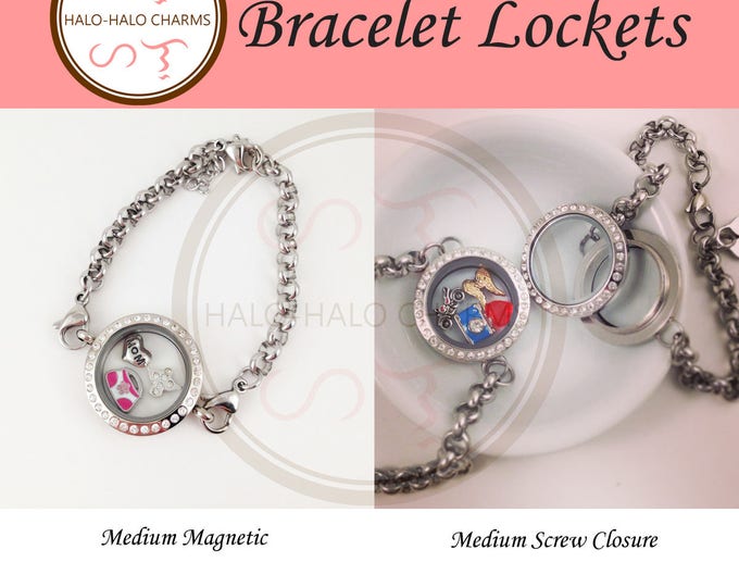Medium Crystal Floating Locket Bracelet - Etsy