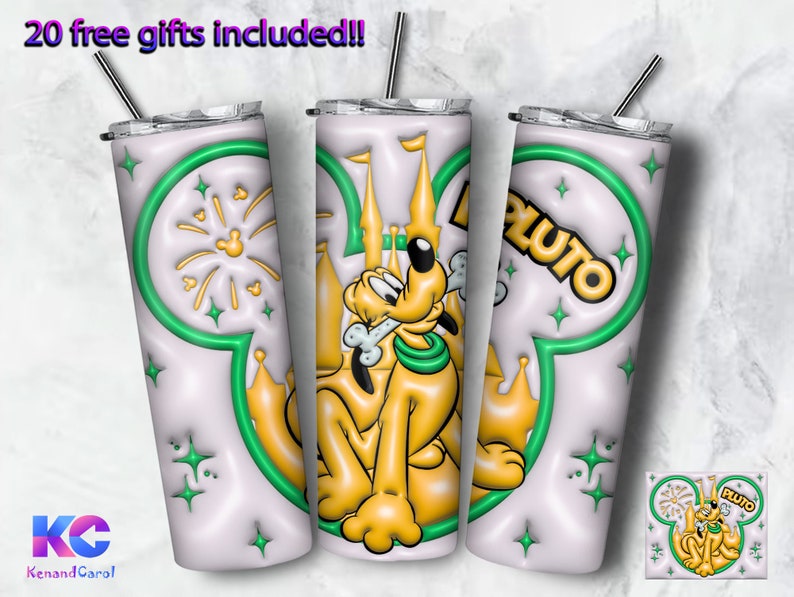 3D Inflatable Puff Design Cartoon Characters 20 Oz Skinny - Etsy